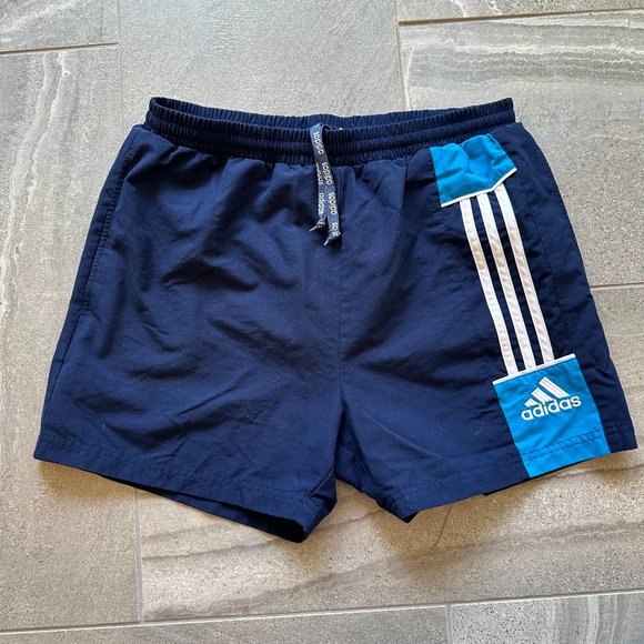 adidas | Shorts | Adidas Vintage Colorblock Shorts Mens M Blue White ...